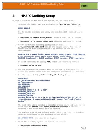 HP-UX RBAC Audsys Setup by Dusan Baljevic | DOC | Operating Systems | Computer Software and ...