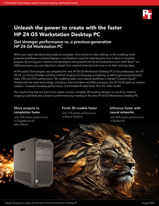 Unleash the power to create with the faster HP Z4 G5 Workstation ...