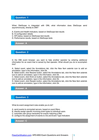 Hp0 m50 question answers | PDF