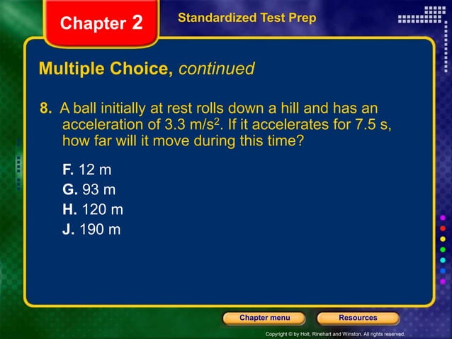 ch 2 Holt physics for scientist and agriculture | PPT