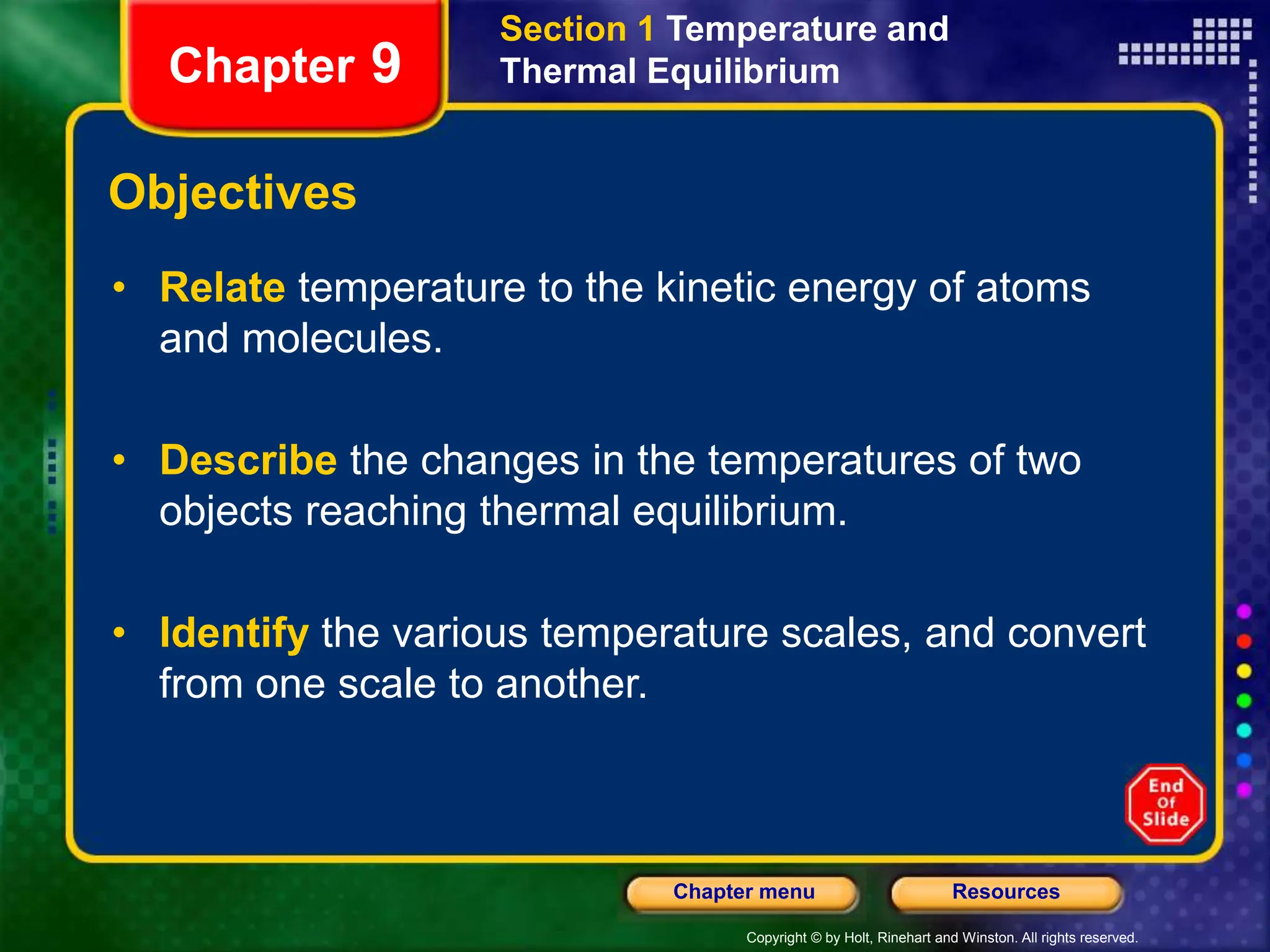 temperature to the kinetic energy of atoms and molecules.ppt