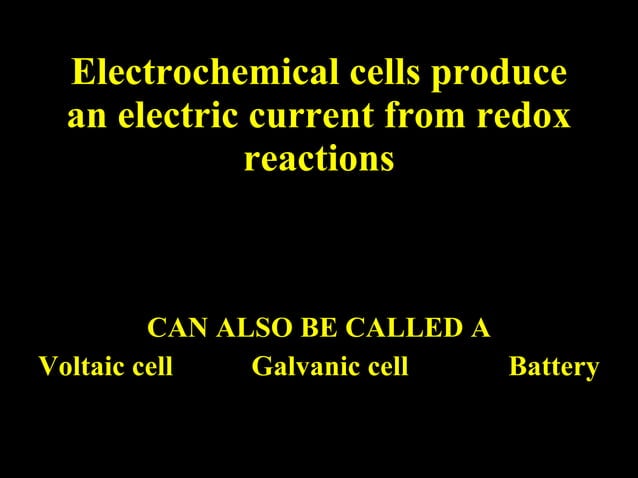 Lecture 21- Electrochemical cells | PPT | Chemistry | Science