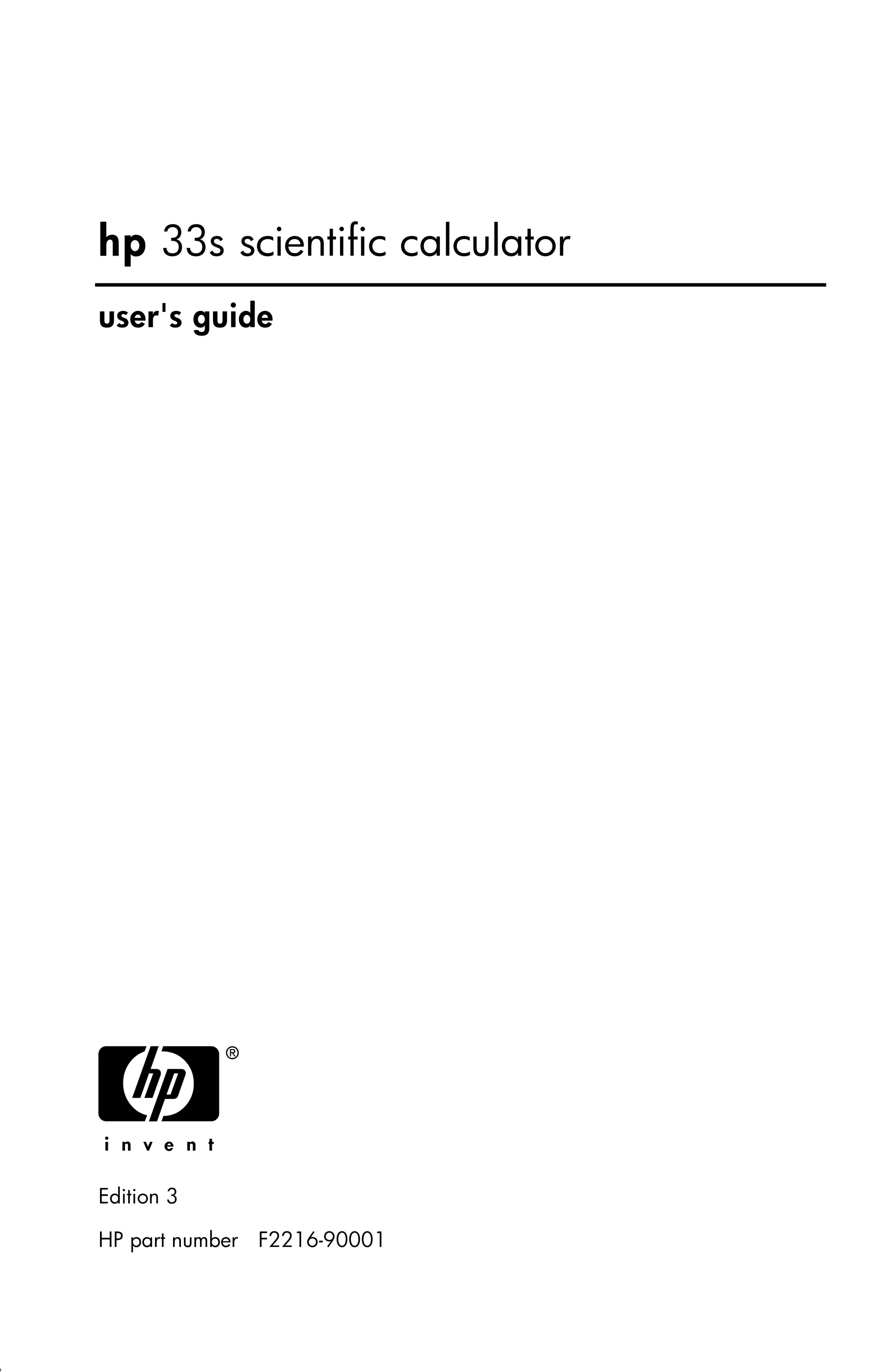 Hp33s calculator user_guide | PDF