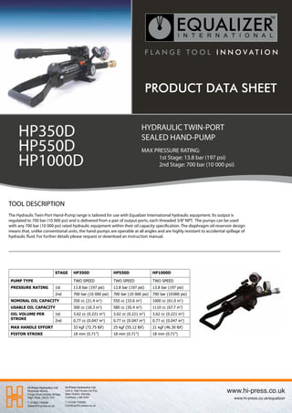 Hp350 d twin-port-single-acting-sealed-hydraulic-hand-pump | PDF