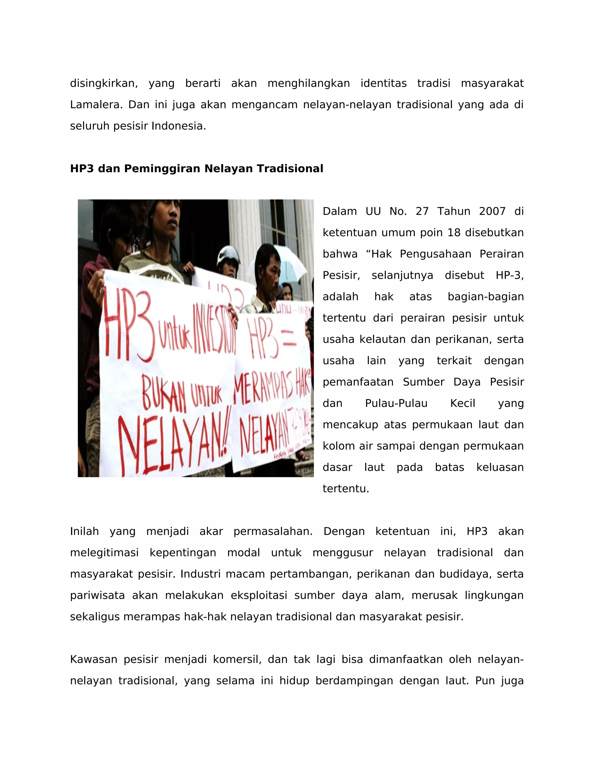 Hp3 vs nelayan tradisional | PDF