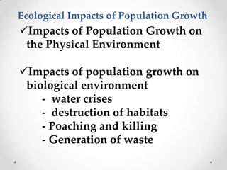 Human Population Growth and its impact | PPTX