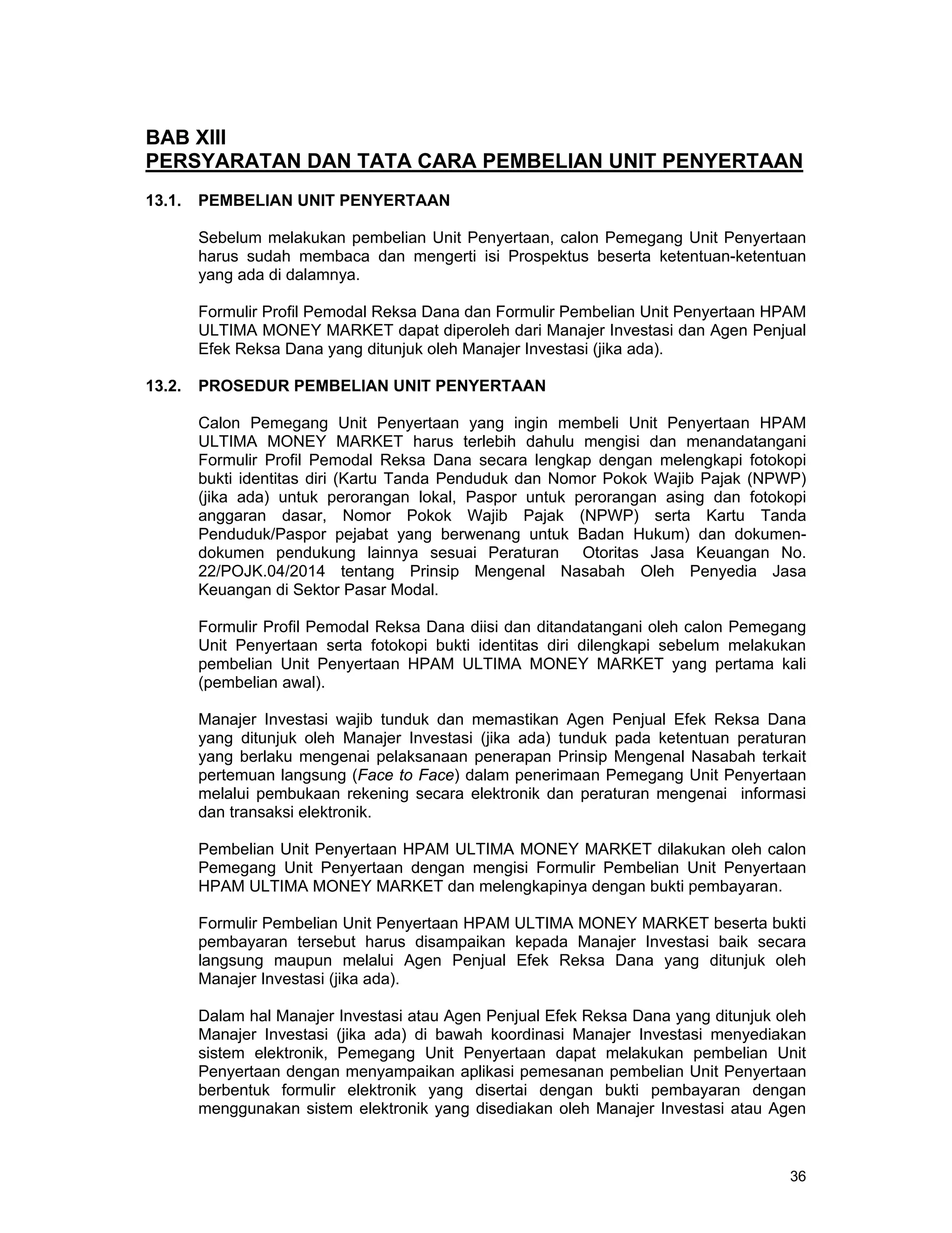 Prospektus HPAM Money Market | PDF