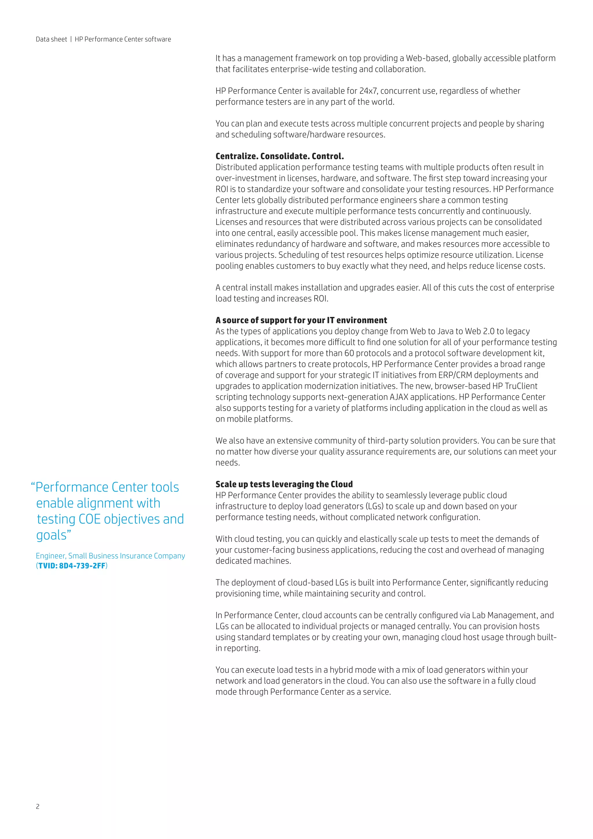 Hp application performance center software | PDF