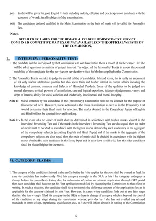 Himachal Pradesh Administrative Services Combined Competitive ...