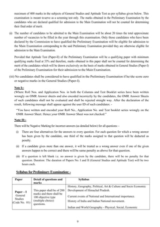 Himachal Pradesh Administrative Services Combined Competitive ...