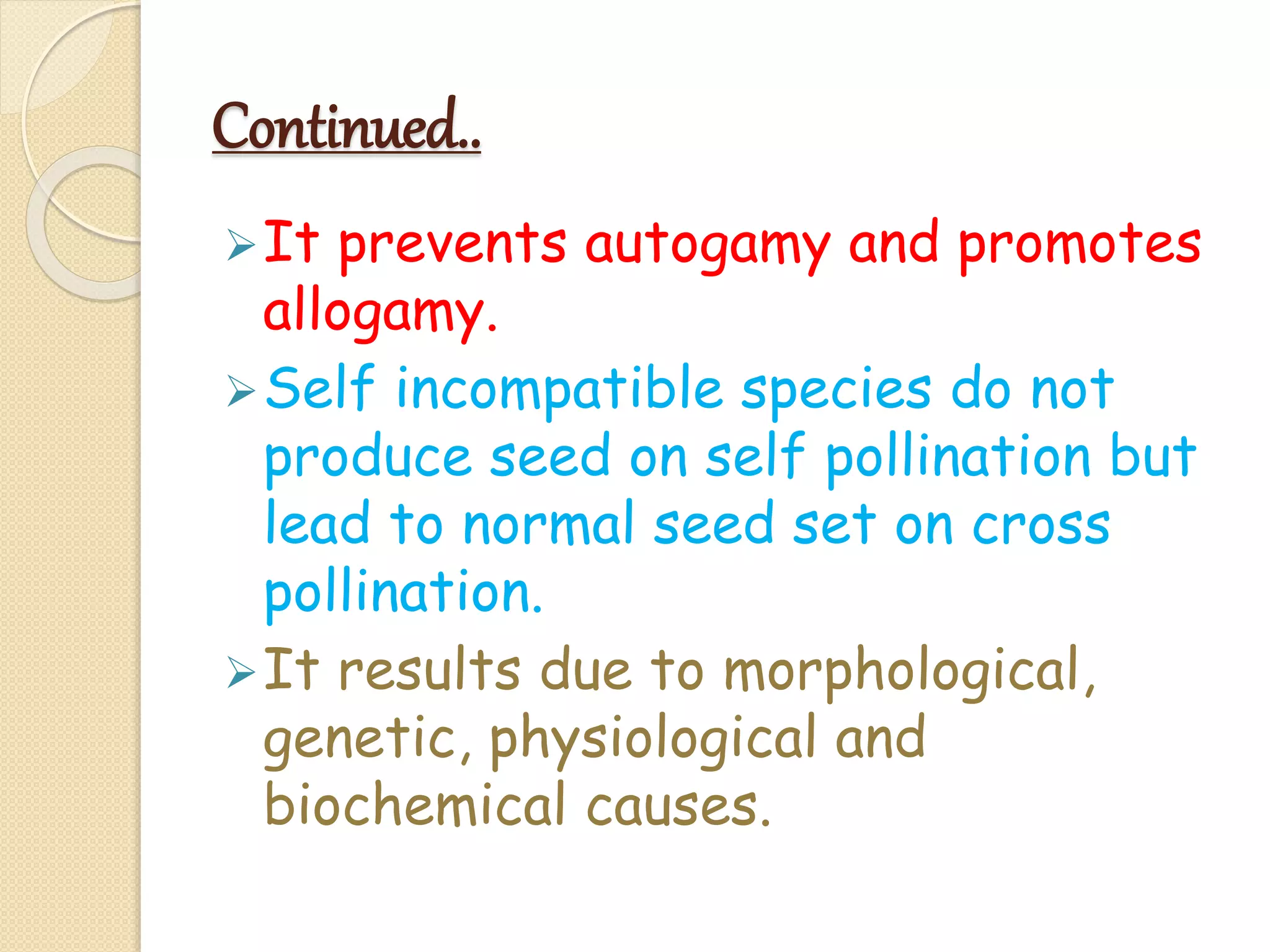 self incompatibility and male sterility | PPTX