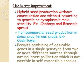 self incompatibility and male sterility | PPTX
