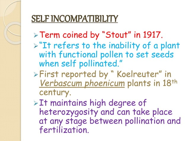 self incompatibility and male sterility | PPTX