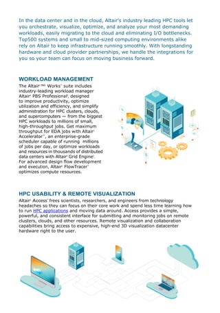 Altair High-performance Computing (HPC) and Cloud | PDF