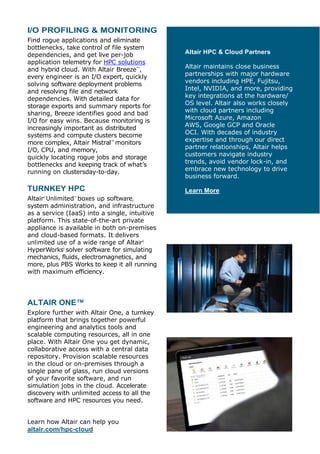 Altair High-performance Computing (HPC) and Cloud | PDF