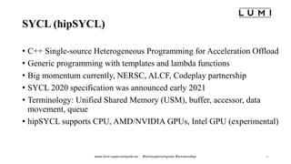 Exploring the Programming Models for the LUMI Supercomputer | PPT