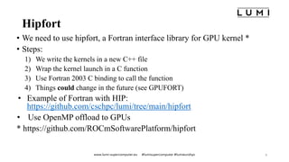 Exploring the Programming Models for the LUMI Supercomputer | PPT
