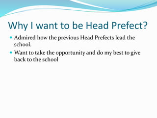Hpc5 head prefect election slides (1) teerath | PPTX