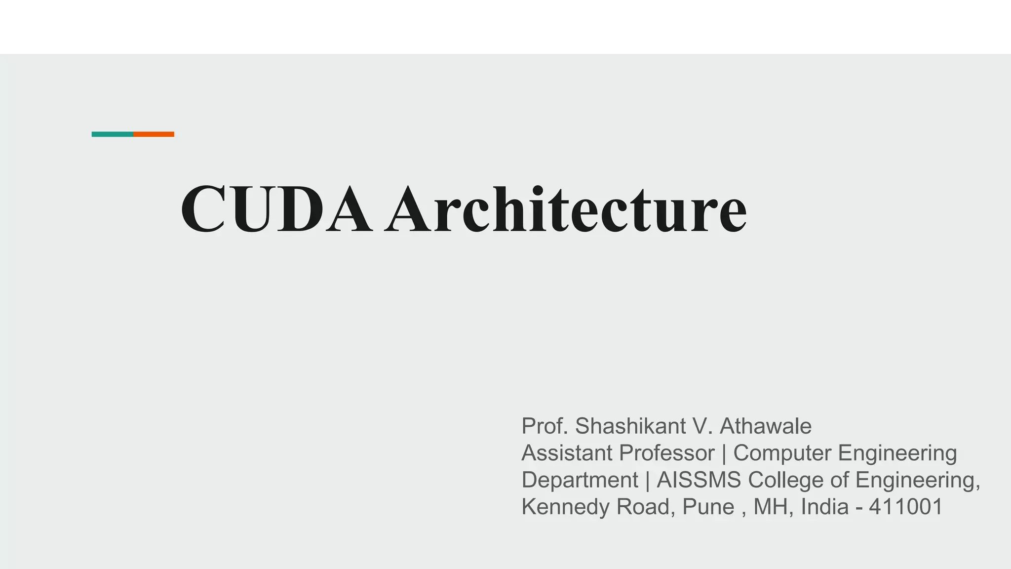 CUDA Architecture | PPT