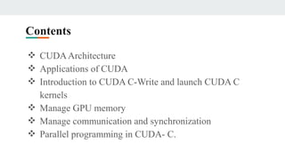 CUDA Architecture | PPT | Operating Systems | Computer Software and ...