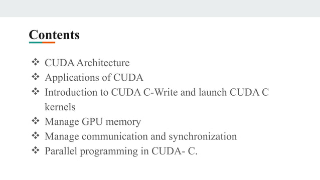 CUDA Architecture | PPT | Operating Systems | Computer Software and Applications