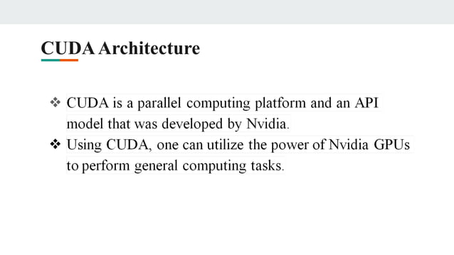 CUDA Architecture | PPT | Operating Systems | Computer Software and ...