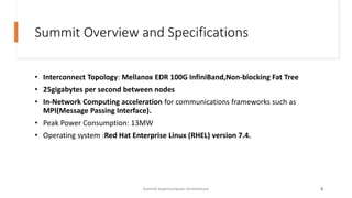 Hardware architecture of Summit Supercomputer | PPTX