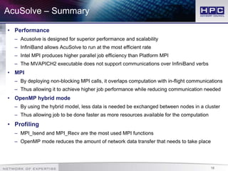 AcuSolve Optimizations for Scale - Hpc advisory council | PPT