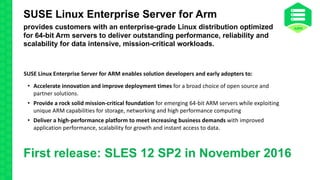 It just keeps getting better - SUSE enablement for Arm - Linaro HPC ...