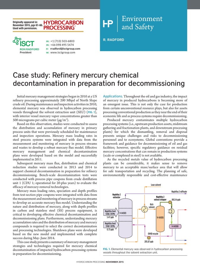 Mercury Chemical Decontamination in Preparation for Decommissiong | PDF ...