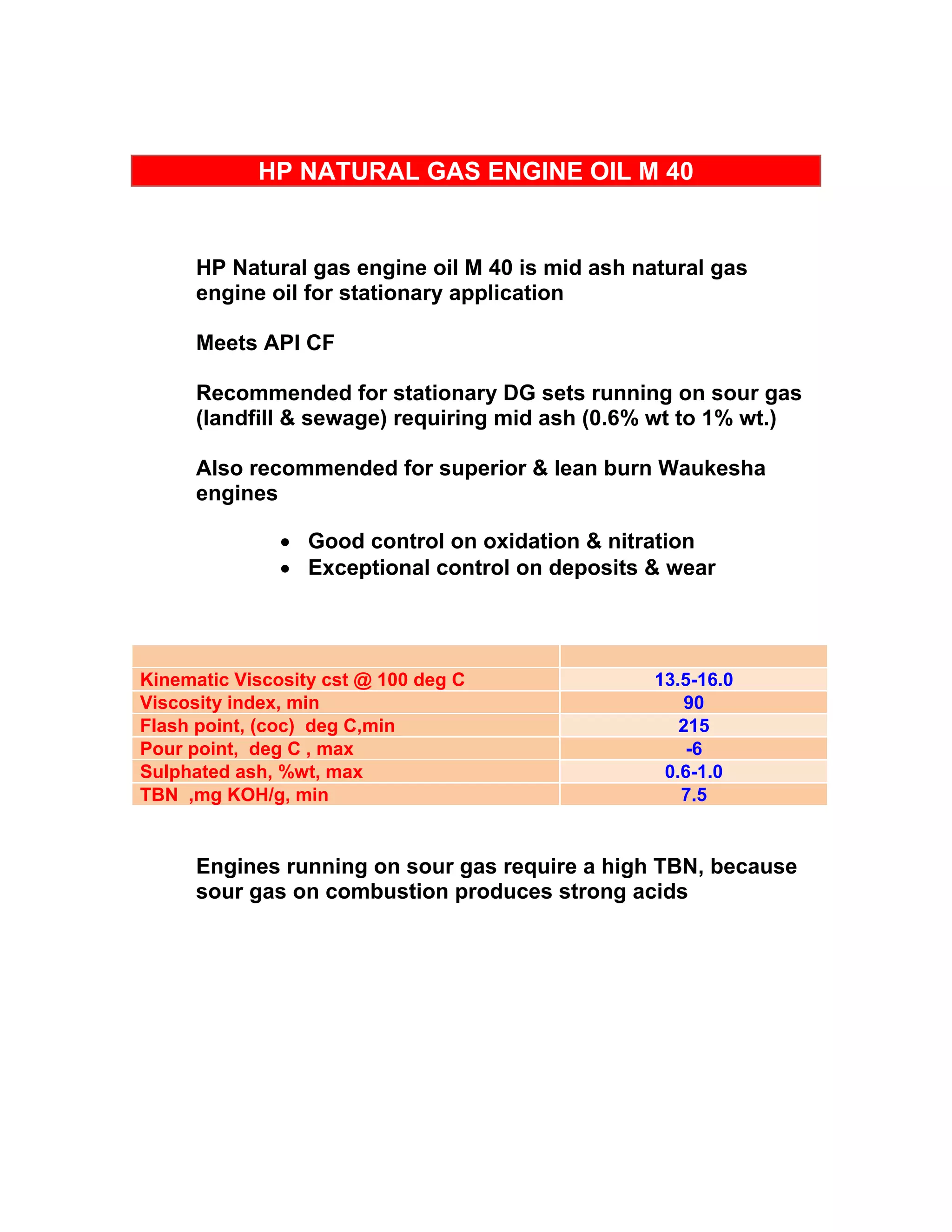 Hpcl gas engine oils | PDF
