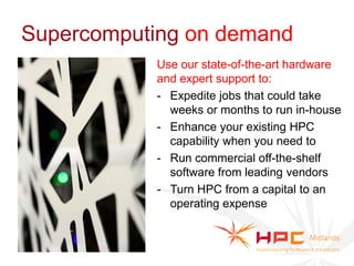 HPC Midlands Launch - Introduction to HPC Midlands | PPT