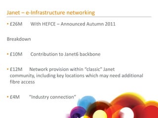 HPC Midlands - JANET(UK) Enabling the UK's e-Infrastructure | PPTX | Computer Networking | Computing