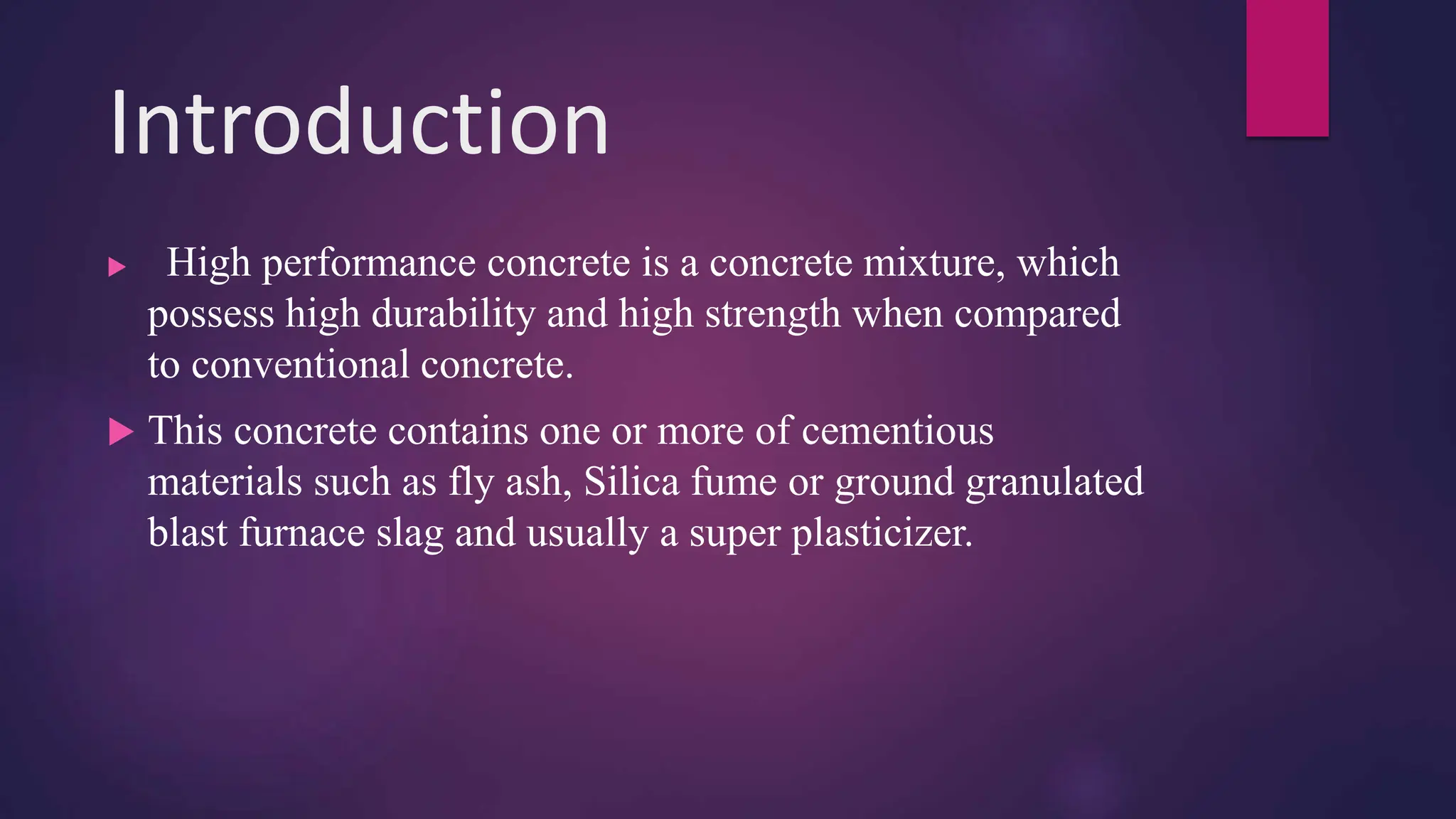 High Performance Concrete Presentationnn | PPTX