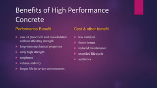 High Performance Concrete Presentationnn | PPTX