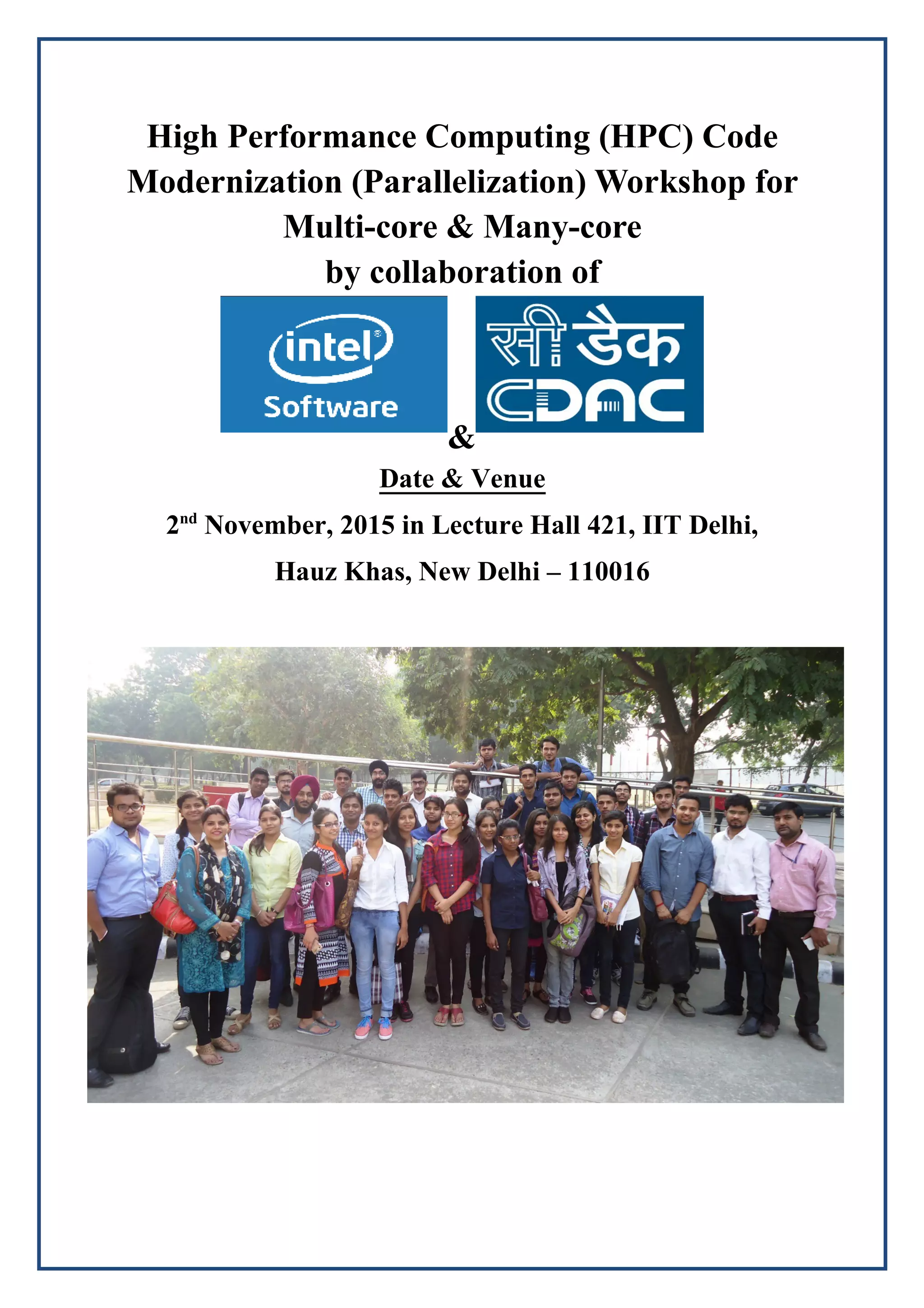 High Performance Computing (HPC) Code Modernization Workshop | PDF