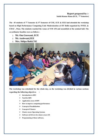 High Performance Computing (HPC) Code Modernization Workshop | PDF