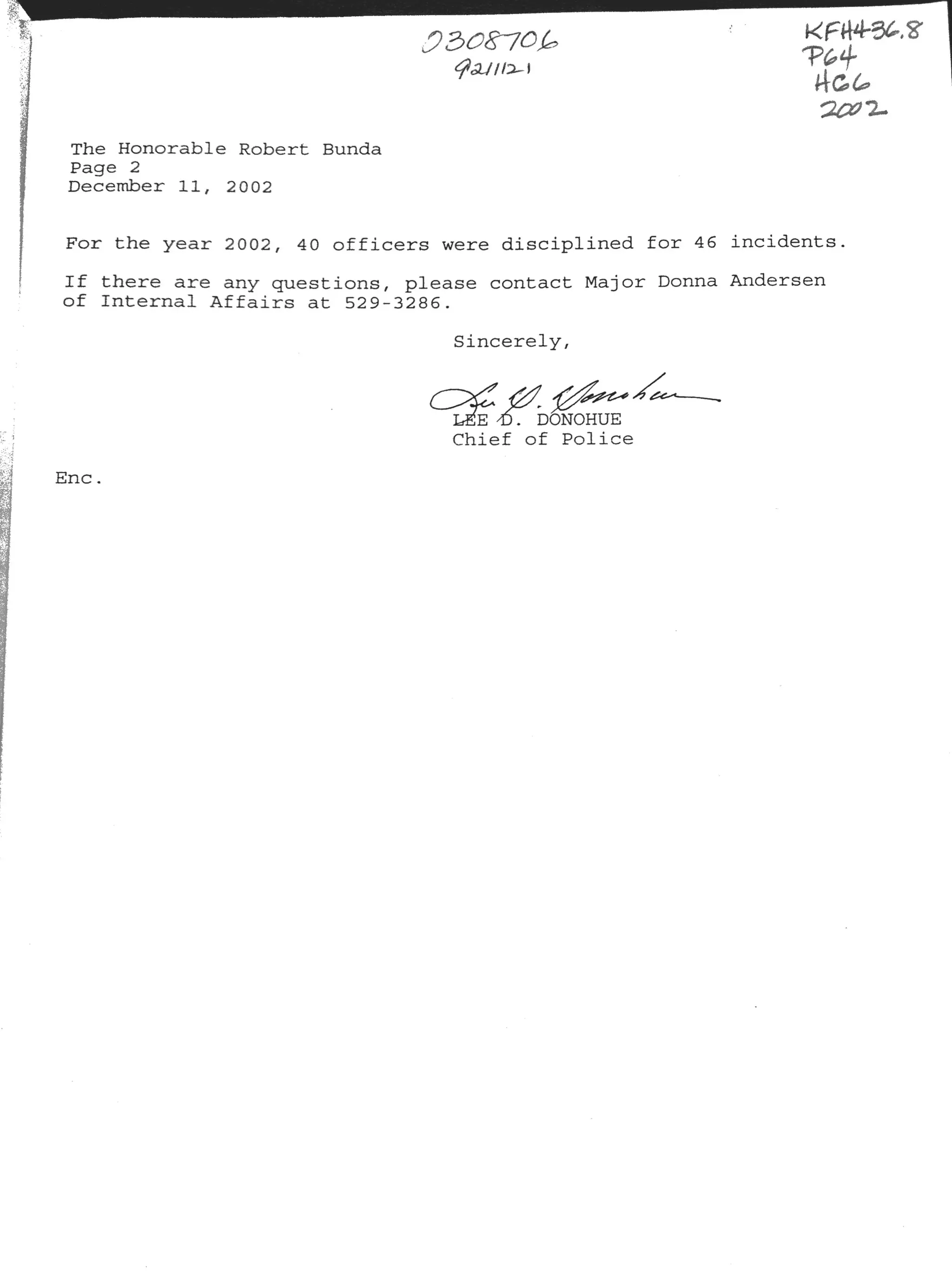 HPD 2002 disciplinary report | PDF
