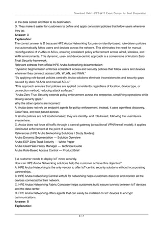 HPE2-W12 Selling HPE Aruba Networking Solutions pdf | PDF