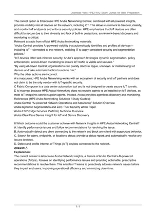 HPE2-W12 Selling HPE Aruba Networking Solutions pdf | PDF