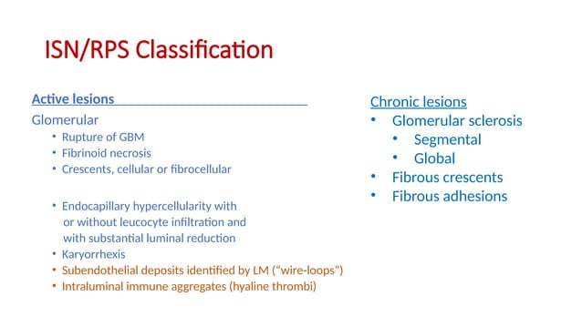 histopathology of classes of lupus nephritis | PPTX
