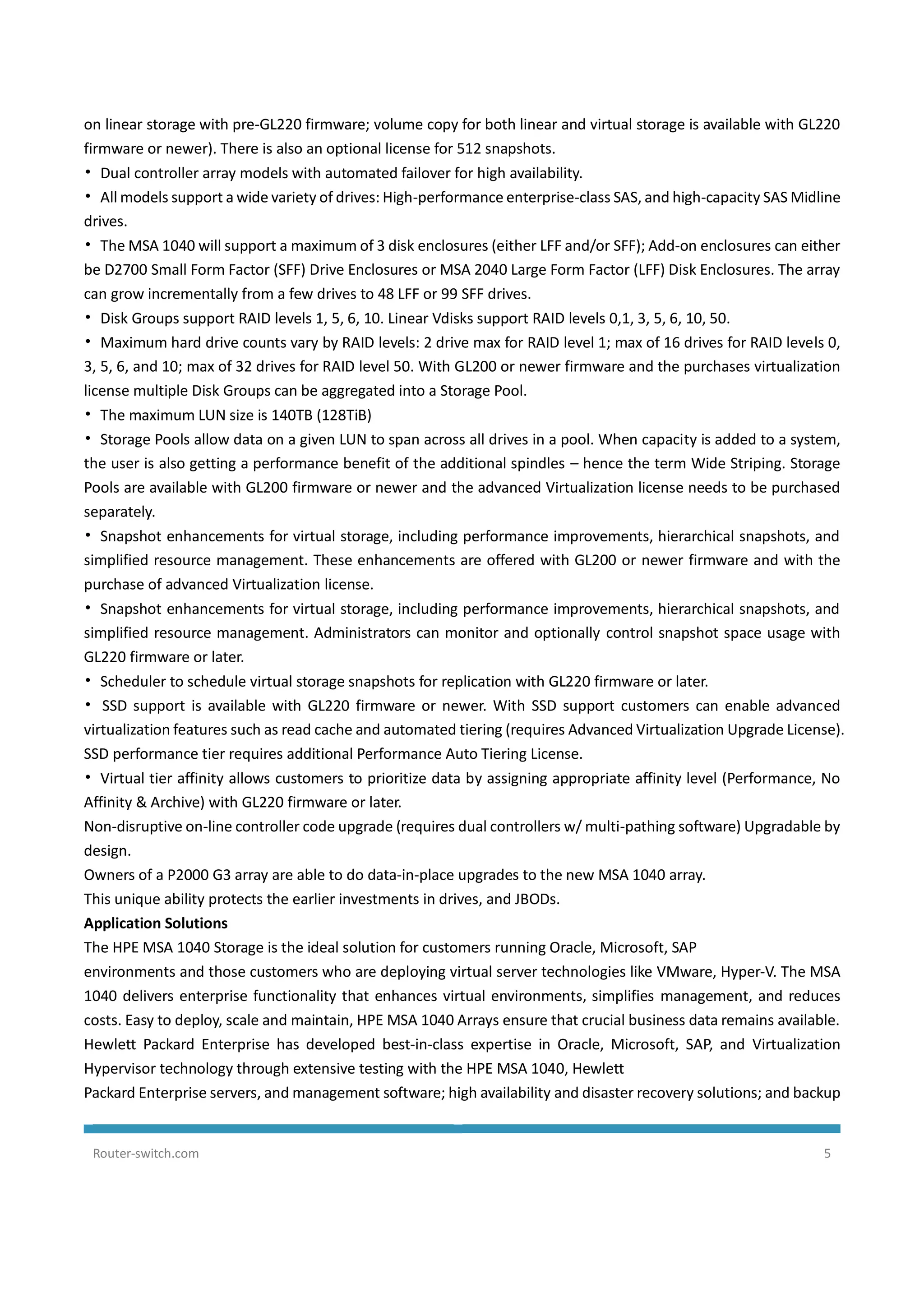HPE MSA 1040 Storage Datasheet | PDF