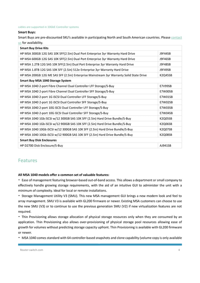 HPE MSA 1040 Storage Datasheet | PDF