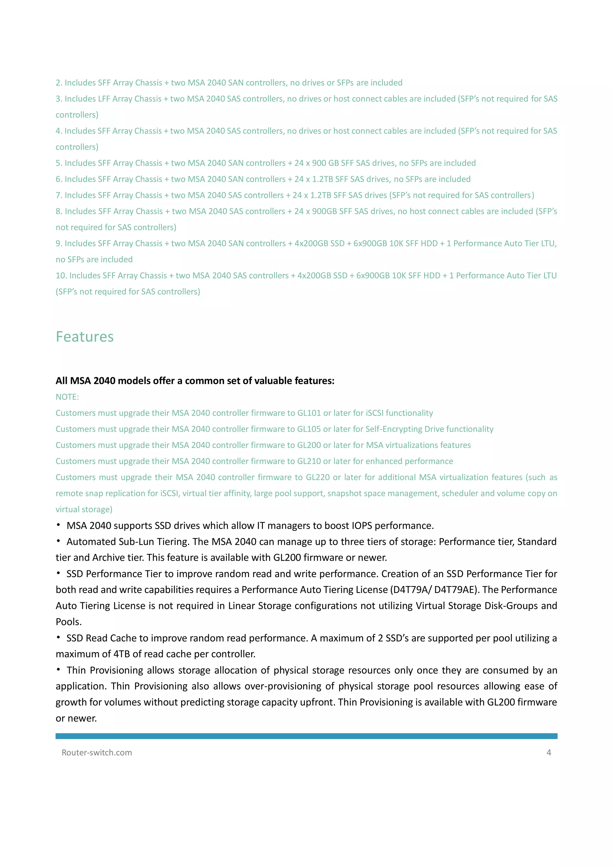 Hpe MSA 2040 Storage Datasheet | PDF | Operating Systems | Computer ...