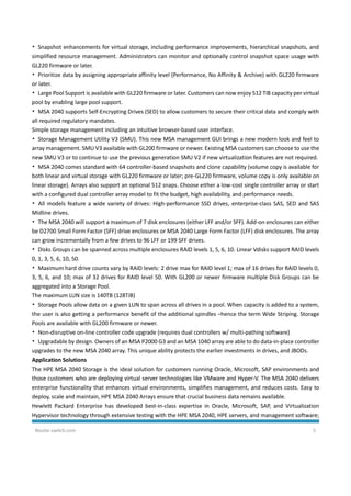 Hpe MSA 2040 Storage Datasheet | PDF