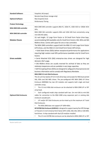 Hpe MSA 2040 Storage Datasheet | PDF