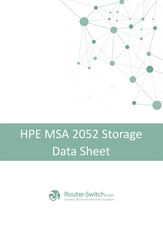 Hpe MSA 2052 Storage Datasheet | PDF