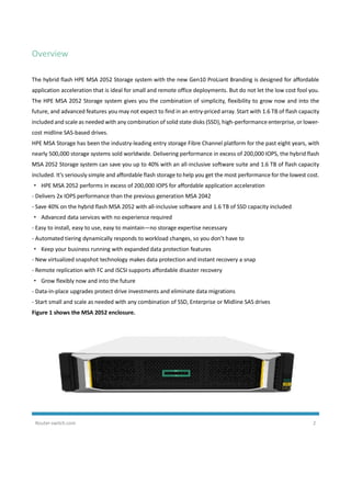 Hpe MSA 2052 Storage Datasheet | PDF