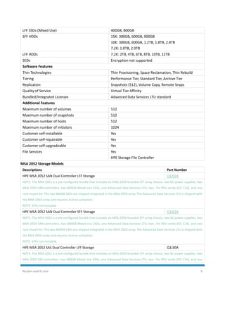 Hpe MSA 2052 Storage Datasheet | PDF