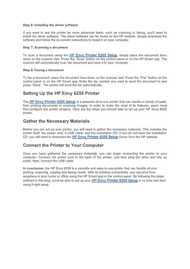 HP Envy Printer 6255 Setup.ppt